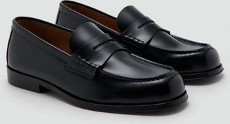 Mango Mocassins cuir détail en forme de masque noir - Homme - 40 - MANGO MAN