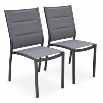 Sweeek 2er Set St&uuml;hle Anthrazit / Taupe-Grau