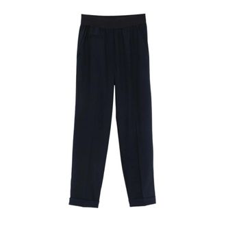 Le Tricot Perugia Hose mit elastischem Bund und Umschlag - - Trousers - Damen - Blau - 3XL