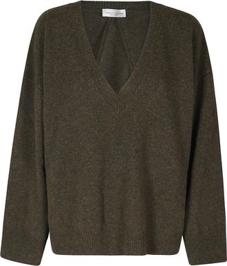 Roberto Collina Pull &agrave; col en V en laine m&eacute;rinos - Femme - Pulls - Vert - Taille: 38 FR
