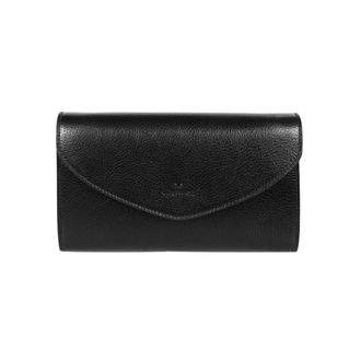 IL BISONTE Stilvolle Lederclutch mit Schultergurt - - Bags - Damen - Schwarzk - ONE SIZE
