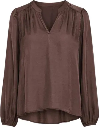2-Biz Tandy Bluse - - Blouses & Shirts - Damen - Braun - S