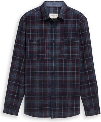 Tom Tailor Herren 1048427 Hemd, 38918-Navy Red Cord Check, XXL