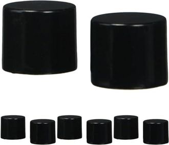 Gardinia 33176 Endkappe f&uuml;r Gardinenstangen f&uuml;r zweiten Lauf, Serie Chicago, Durchmesser 20 mm, schwarz (Packung mit 4)