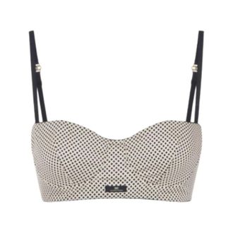 Elisabetta Franchi Femme, Tops, Gris, Taille: 36 FR Haut Bustier Blanc &agrave; Pois