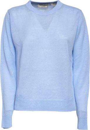 Max Mara Femme, Pulls, Bleu, Taille: 42 FR Maglia in filato leggero di puro lino