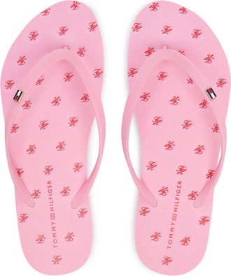 Tommy Hilfiger Zehentrenner Tommy Hilfiger Repeat Logo Platform FW0FW09199 Rosa