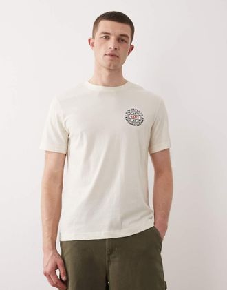 GANT T-shirt avec logo brod&eacute; sur la poitrine - Cr&egrave;me-Neutre