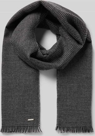 Bugatti Schal aus Schurwolle mit Fransen