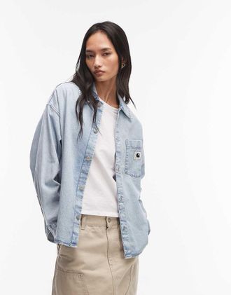 Carhartt Work in Progress Alta - Denim-Hemd in heller Waschung-Blau