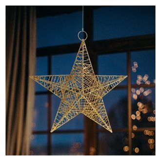 Com-Four Deko Stern Weihnachten - Weihnachtsdekoration Stern zum Aufhängen - Weihnachtsstern aus Metall mit Pailletten - Deko Hänger