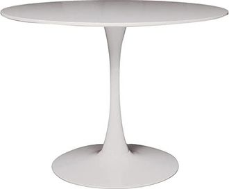 Dmora Tisch Bullas, 100x100x75 cm, Weiß, Rund, 4 Plätze