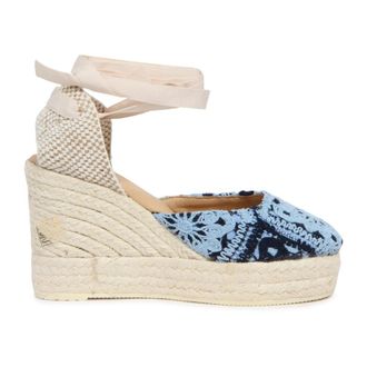 Maneb&igrave; Geh&auml;kelte Keilsandalette in Indigoblau - - Shoes - Damen - Blau - 41 EU