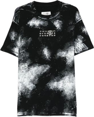 Maison Margiela Homme, Tops, Noir, Taille: XL T-shirt ras du cou &agrave; imprim&eacute; graphique