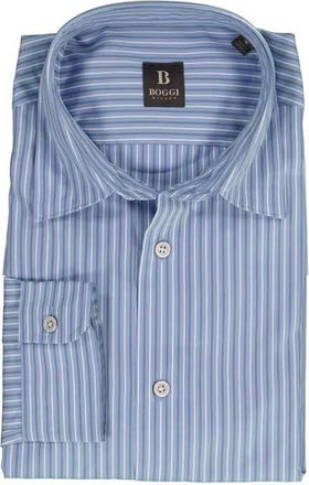 Boggi Milano Herren Hemd blau Baumwolle