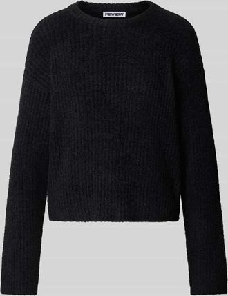 Review Relaxed Fit Strickpullover mit elastischen Abschl&uuml;ssen