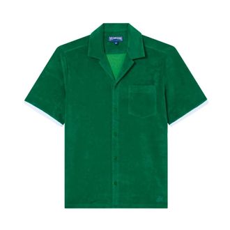 Vilebrequin Chemise de bowling Clarck Terry - Homme - Chemises - Vert - Taille: XL
