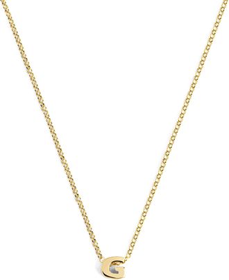 Singularu Single Letter Personalisierte Halskette. Sterlingsilber mit 18 Kt Vergoldeter Beschichtung. Schmuck für Damen. Buchstabe G