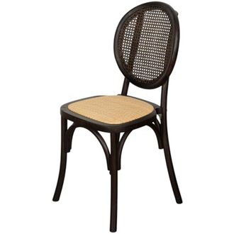 Biscottini International Stuhl aus Holz und Rattan 92x48x43 cm Rustikale Stühle Küchenstuhl Esszimmerstühle Moderne Stühle Vintage Thonet Stuhl