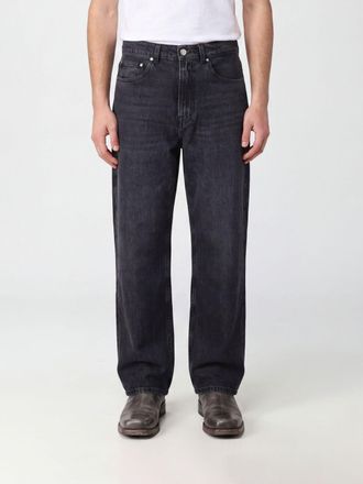 Our Legacy Jean en denim de coton &agrave; jambe large et taille mi-haute