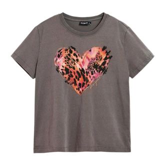 Desigual Tiger Heart T-Shirt - - Tops - Damen - Schwarzk - S