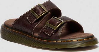 Dr. Martens Josef Slide Grizzly Leder Sandalen in Braun, Gr&ouml;&szlig;e: 36