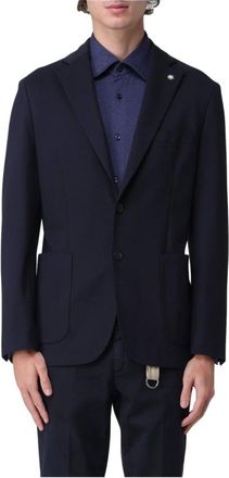 Manuel Ritz Homme, Costumes, Bleu, Taille: L Veste croisée