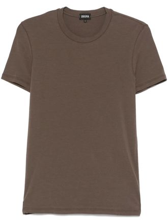 Ermenegildo Zegna t-shirt &agrave; col ras de cou - Marron