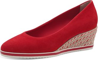 Tamaris Damen Klassische Ballerinas, Frauen Flats,Comfort Lining,TOUCHit-Fu&szlig;bett,Slip-ons,klassisch elegant,Ballerinen,RED,36 EU