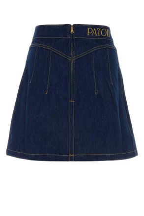 Patou Womens Denim Skirt Rodeoblue Exterior: Cotton Polyester Gonne