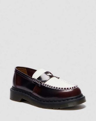 Dr. Martens Penton Heart Zweifarbige Rub-Off Leder Loafer in Rot, Gr&ouml;&szlig;e: 37