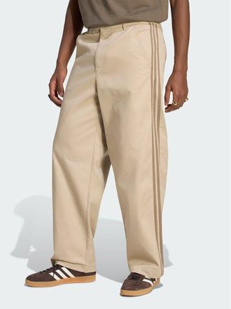 adidas Stoffhose 3 Stripes Pleated Trousers KE4175 Beige Regular Fit