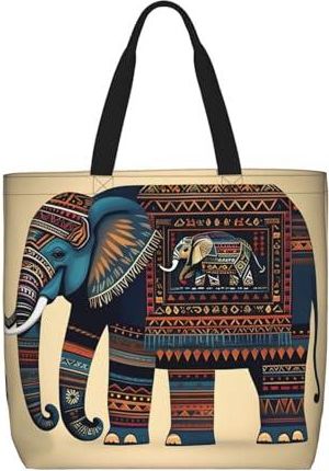 Generic &Eacute;l&eacute;phant Azt&egrave;que Sac &Agrave; Bandouli&egrave;re Pliable Sacs De Courses R&eacute;utilisable Sac A Main Femmes Pour Travail Plage Shopping