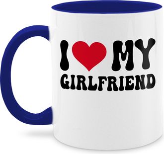 Shirtracer Tasse Tassen 325ml - P&auml;rchen - I love my girlfriend I Beziehung Geschenk f&uuml;r ihn Partner Geschenke Valentinstag Partner Weihnachten Geschenk Freund Ge