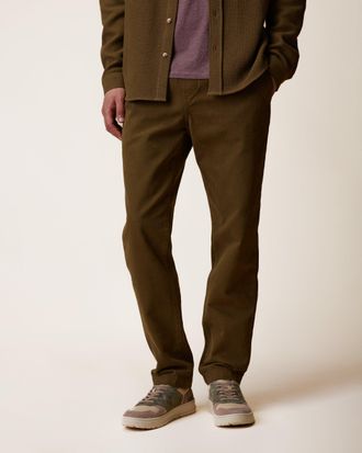 Faguo Pantalon taille &eacute;lastique velours kaki