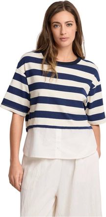 Kocca Femme, Tops, Bleu, Taille: 36 FR T-shirt &agrave; rayures effet layering