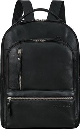 STILORD Remy Business Rucksack Leder Arbeitsrucksack Laptoprucksack Schulrucksack Großer Lederrucksack DIN A4 Backpack XL Vintage Echtleder, Farbe:schwarz