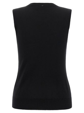 Sportmax Womens Black Virgin Wool Tank Tops