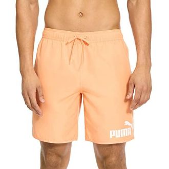 Puma Short de volley pour homme avec logo num&eacute;ro un, Orange p&ecirc;che., Medium