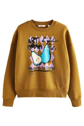 Next Sweater Langarm-Sweatshirt mit Rundhals, Obst-Grafik (1-tlg)