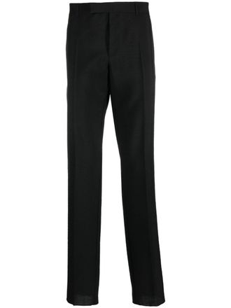 Versace pantalon en laine &agrave; coupe droite - Noir