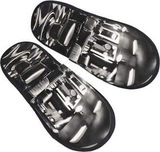 Generic L&eacute;g&egrave;re Pantoufles Femmes Impression style monochrome salon de coiffure Chausson Maison Chaud Chaussons Femme pour Int&eacute;rieur Maison Ext&eacute;rieur L