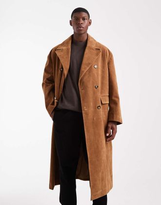 Asos Manteau imitation daim - Marron-Brown