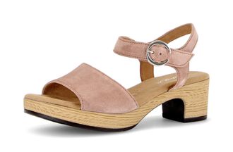 Gabor Sandalette GABOR KRETA, Damen, Gr. 38, terracotta, Ziegenveloursleder, Schuhe Sandalette, Blockabsatz, Sommerschuh, Riemchensandale in Komfortweite G 