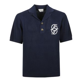 Dr&ocirc;le de Monsieur Homme, Pulls, Bleu, Taille: S Polo Maille Monogramme
