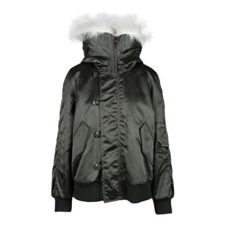 Dondup Bomberjacke mit Pelzkapuze - - Jackets - Damen - Gr&uuml;n - L