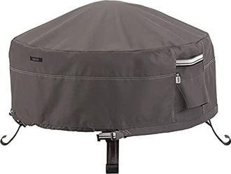 Classic Accessories 55-485-015101-EC Ravenna Vollabdeckung, runde Feuerstelle, Premium-Outdoor-Abdeckung mit strapazierfähigem und wasserabweisendem Stoff, Taupe, 91,4 cm