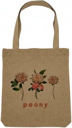 Fabulous Sac Shopping Tote Bag Aspect Lin - Peony Flowers Watercolour Chic Garden Love - Sac de Courses Toile Epaisse 360g Beige Naturel Cabas Port&eacute; Epaule Sol