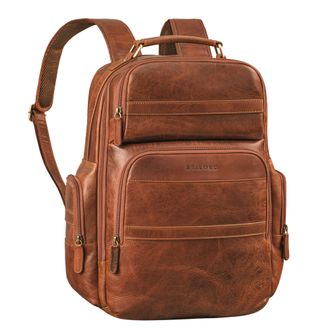 STILORD Manon Gro&szlig;er Rucksack Leder XL Businessrucksack Laptop Backpack 11 bis 17 Gro&szlig;er Arbeitsrucksack mit vielen F&auml;chern und Trolley-Aufstecksystem, Farbe: