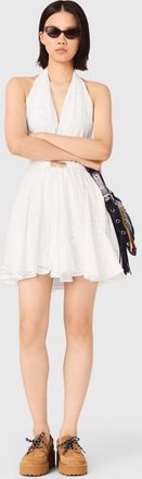 Maje Kurzes Besticktes Kleid R&uuml;ckenfrei - Wei&szlig; - Maje